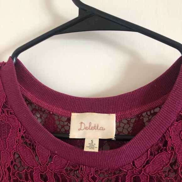 Anthropologie | Tops | Anthropologie Maroon Lace Shell | Poshmark